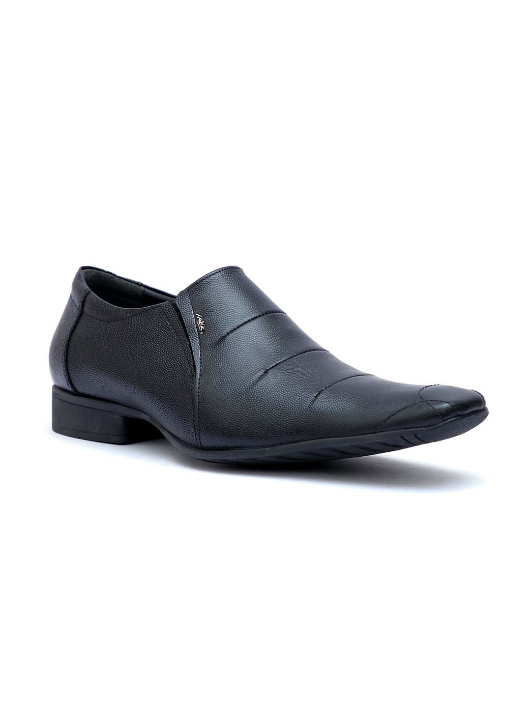 Buy Hitz Men Black Leather Formal Slip On Shoes - Formal Shoes for Men ...
