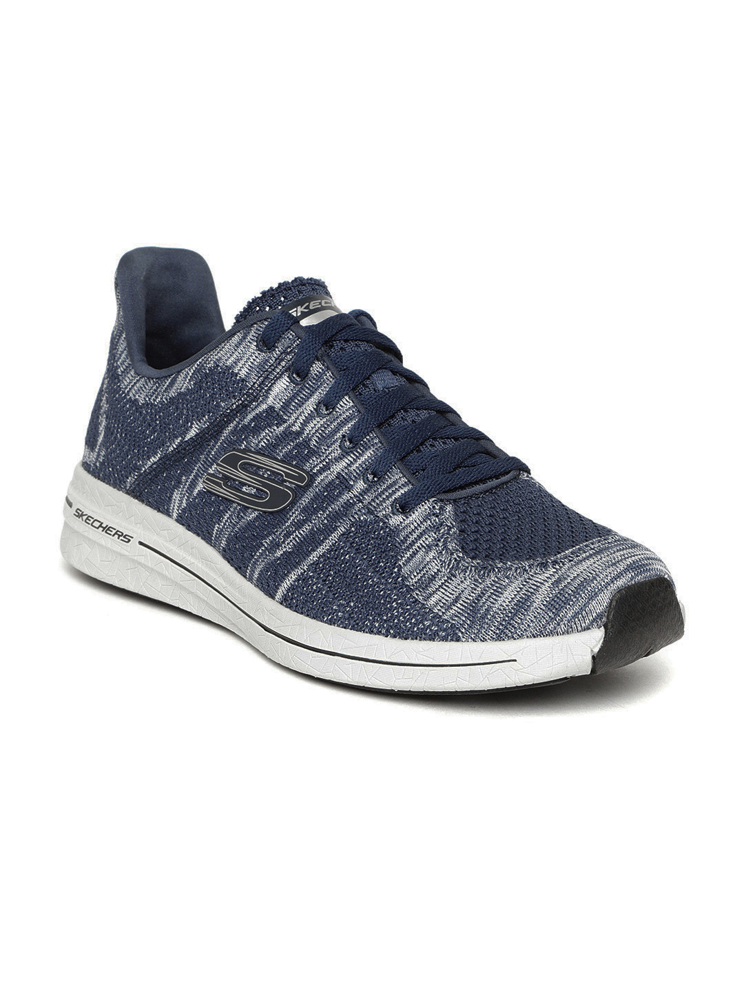 Buy Skechers Men Navy Blue & Grey Burst 2.0 SMEETON Woven Design ...
