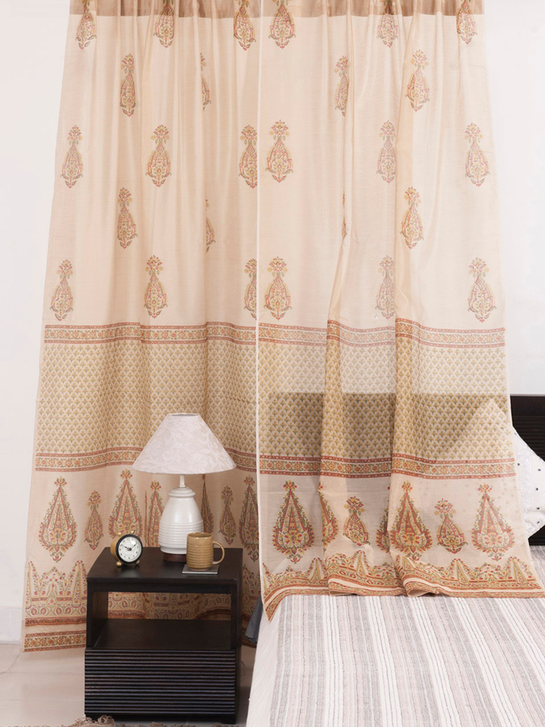 Buy Fabindia Rust Brown Sheer Door Curtains - Curtains And Sheers for ...