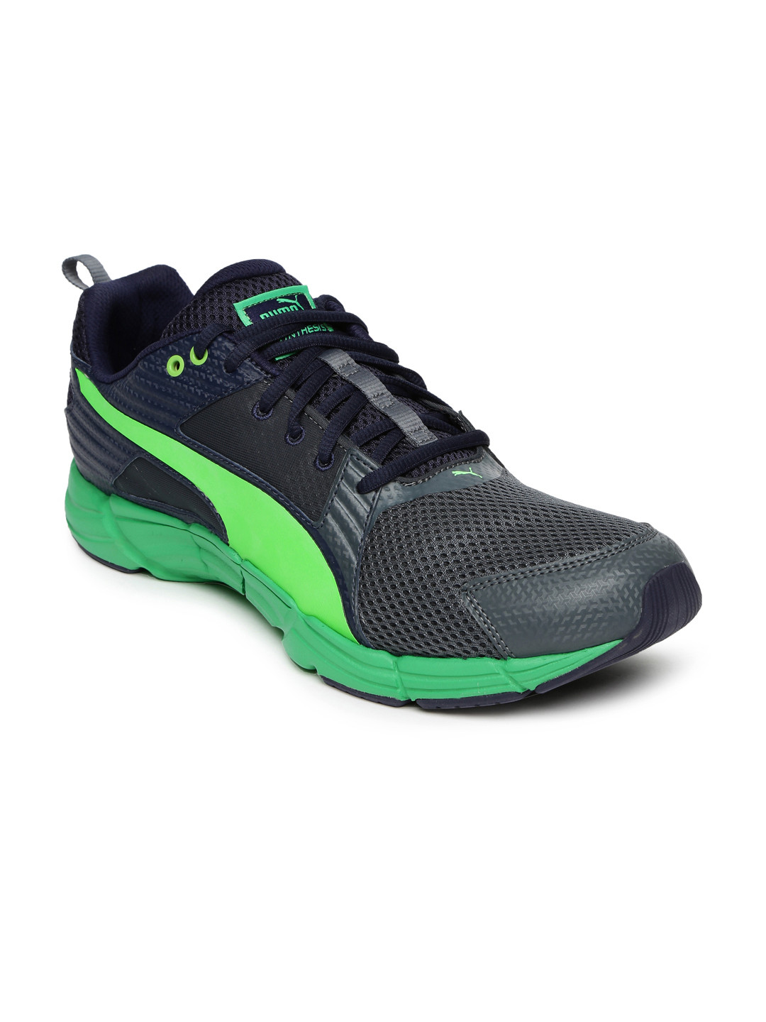 Buy PUMA Men Grey & Navy Synthesis Running Shoes - Sports Shoes for Men ...