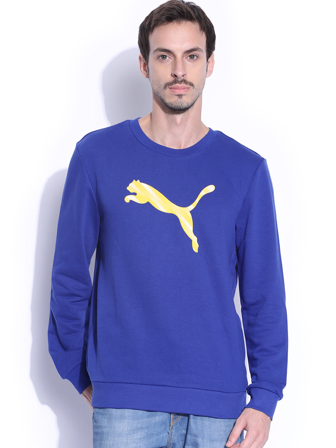 Buy Puma Men Blue Printed Graphic Crew Sweatshirt - Sweatshirts for Men ...