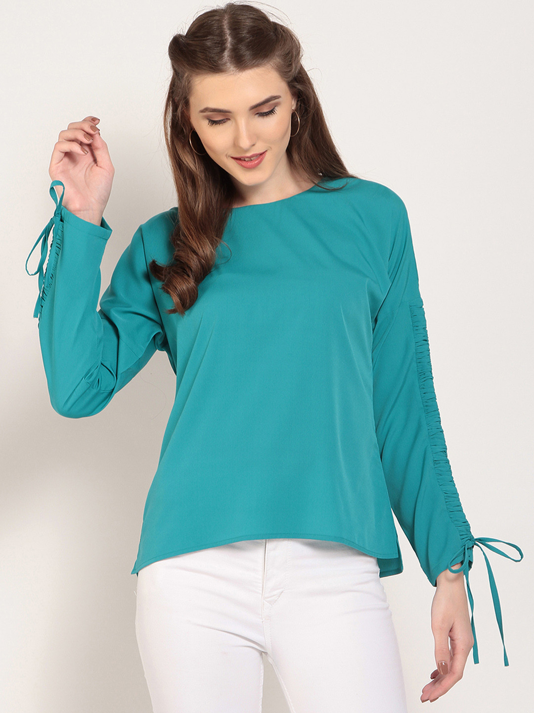 Buy RARE Women Teal Blue Solid Top - Tops for Women 5803896 | Myntra