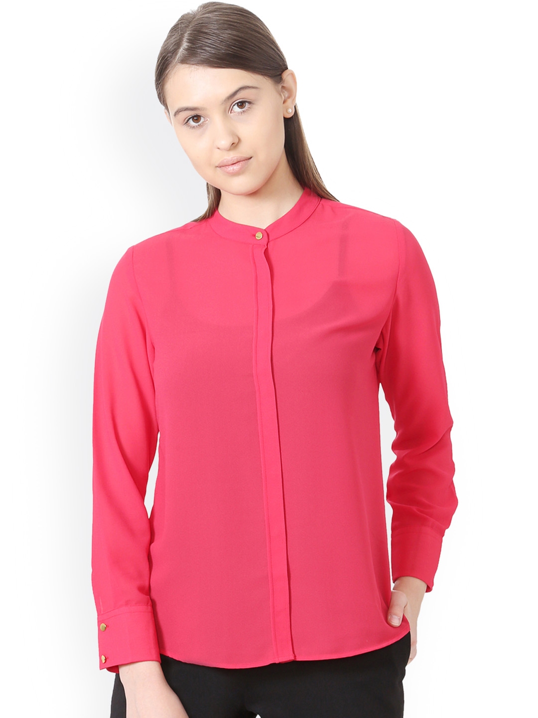 Buy Allen Solly Woman Women Pink Solid Top Tops For Women 5827669