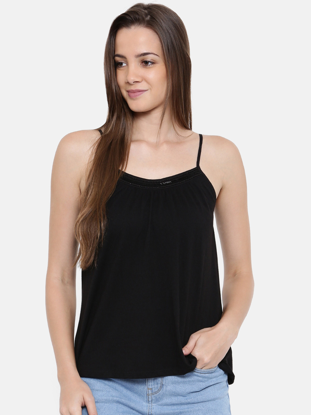 Buy Promod Women Black Solid Top - Tops for Women 5832109 | Myntra