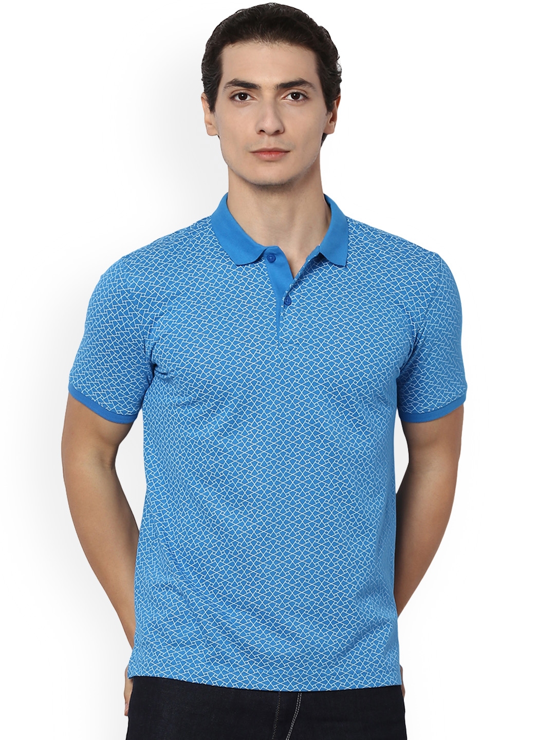 Buy Van Heusen Men Blue Printed Polo Collar T Shirt - Tshirts for Men ... Buy Van Heusen Men Blue Printed Polo Collar T Shirt - Tshirts for Men ...