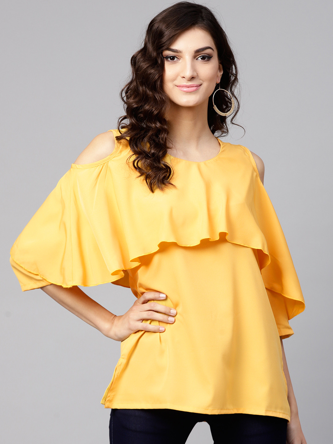 Buy Shree Mustard Yellow Solid Tunic - Tunics for Women 6015674 | Myntra