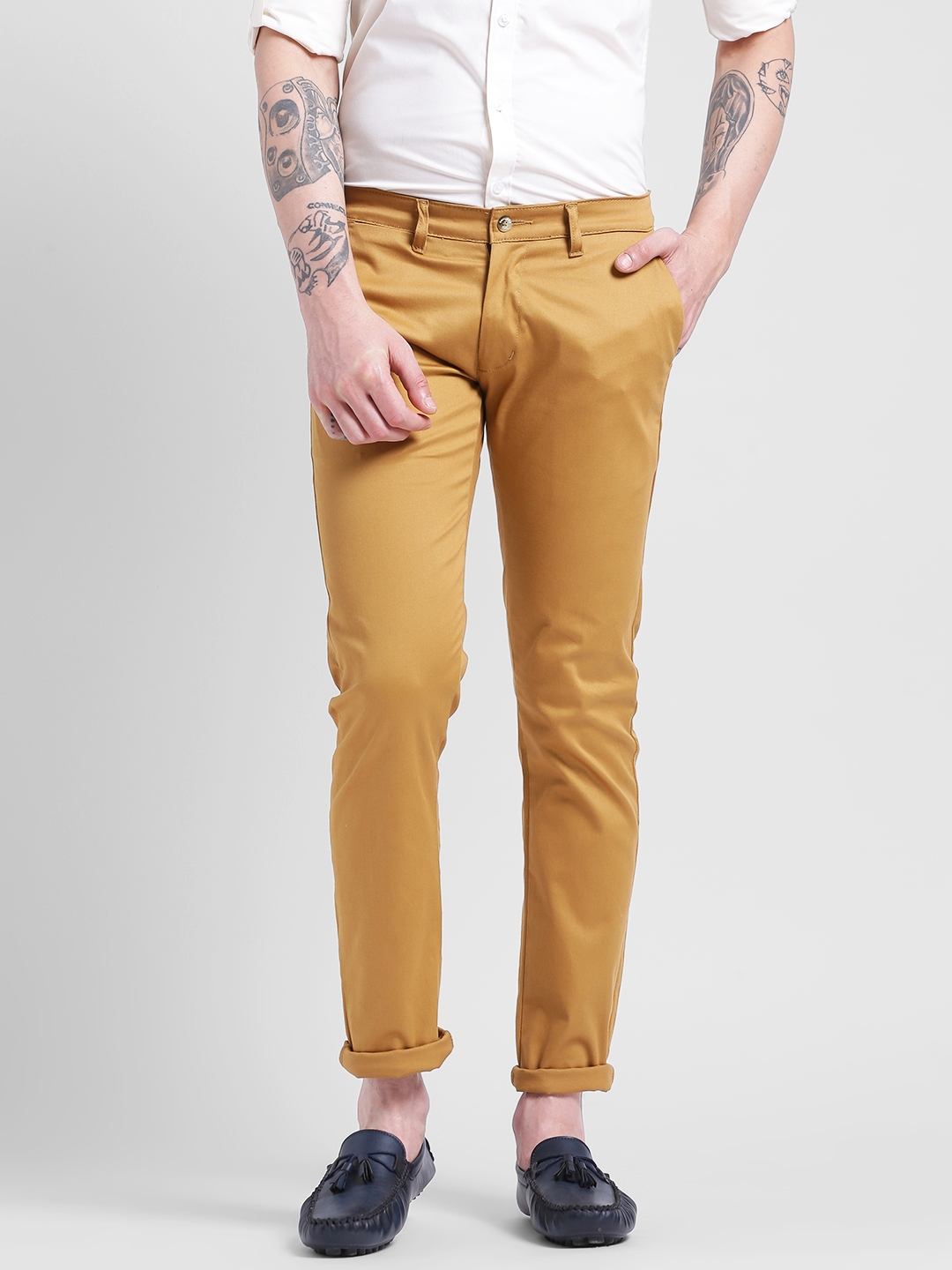 Buy Being Fab Men Mustard Slim Fit Solid Chinos - Trousers for Men ... Buy Being Fab Men Mustard Slim Fit Solid Chinos - Trousers for Men ...
