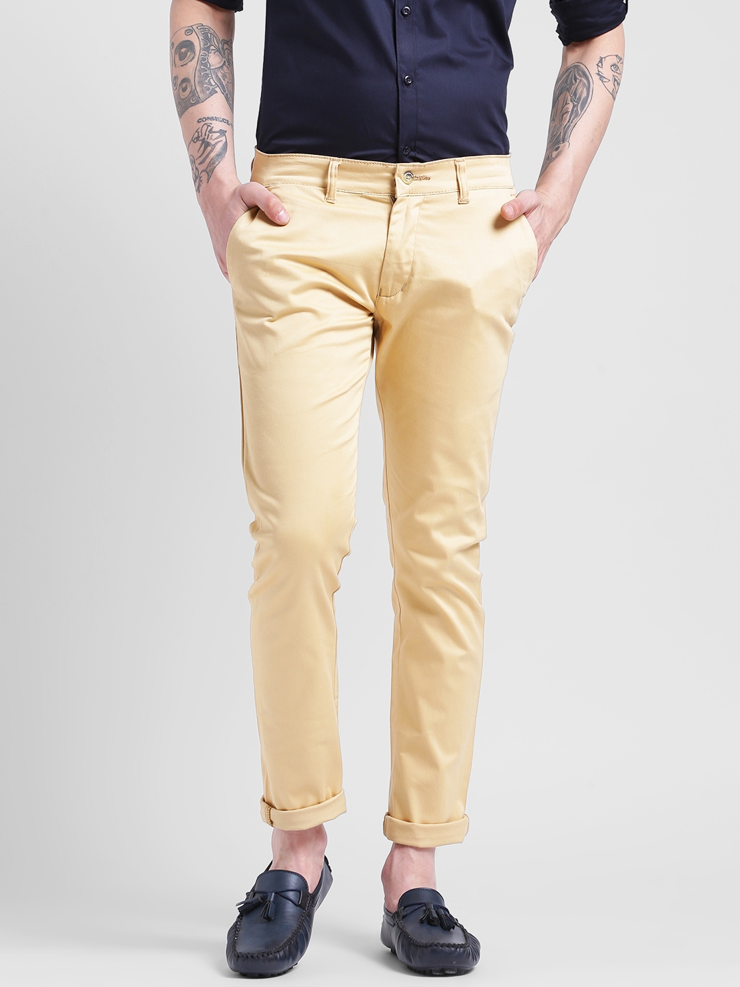 Buy Being Fab Men Beige Slim Fit Solid Chinos - Trousers for Men ... Buy Being Fab Men Beige Slim Fit Solid Chinos - Trousers for Men ...