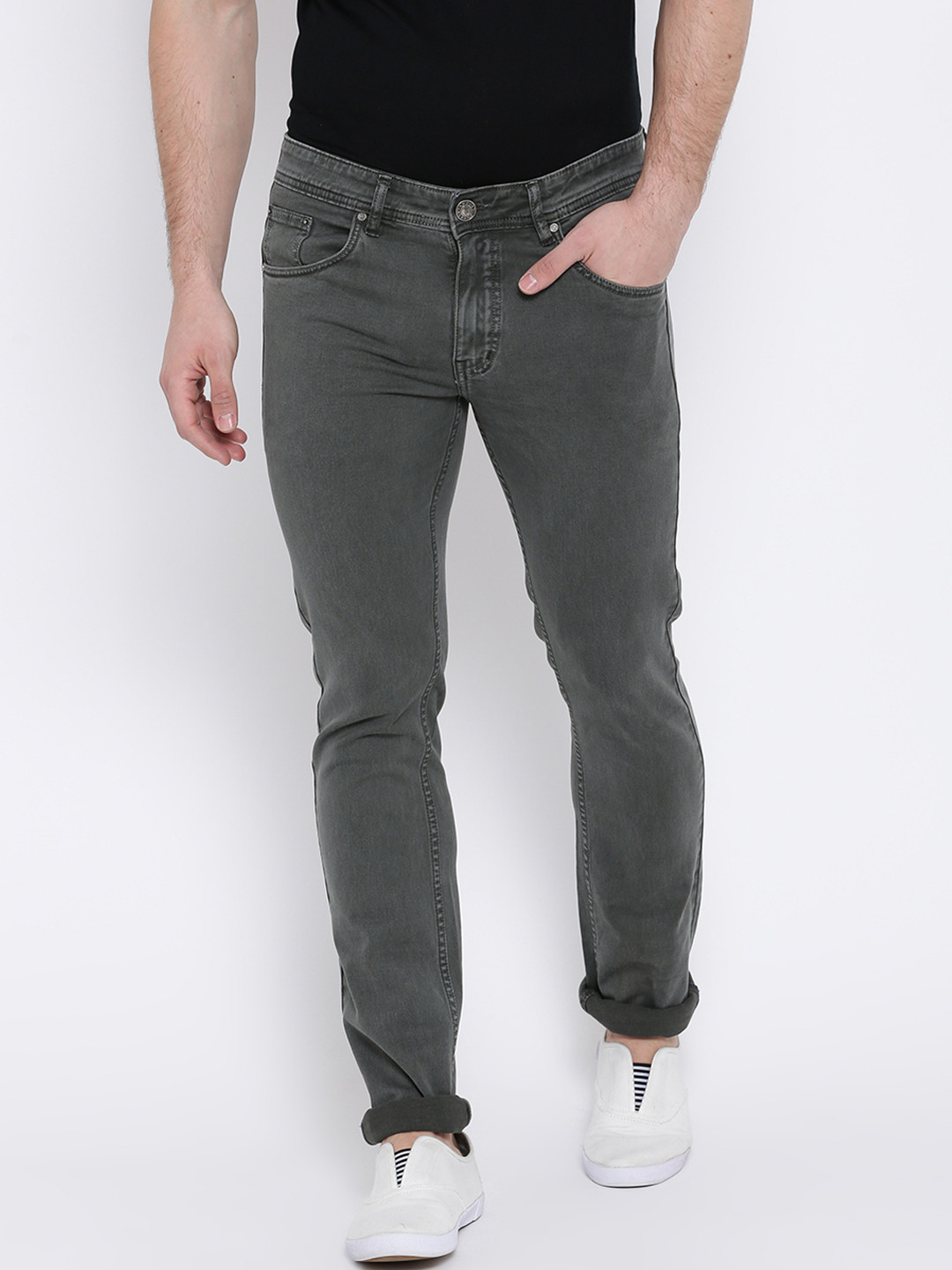 Buy Duke Men Grey Slim Fit Mid Rise Clean Look Jeans - Jeans for Men ...