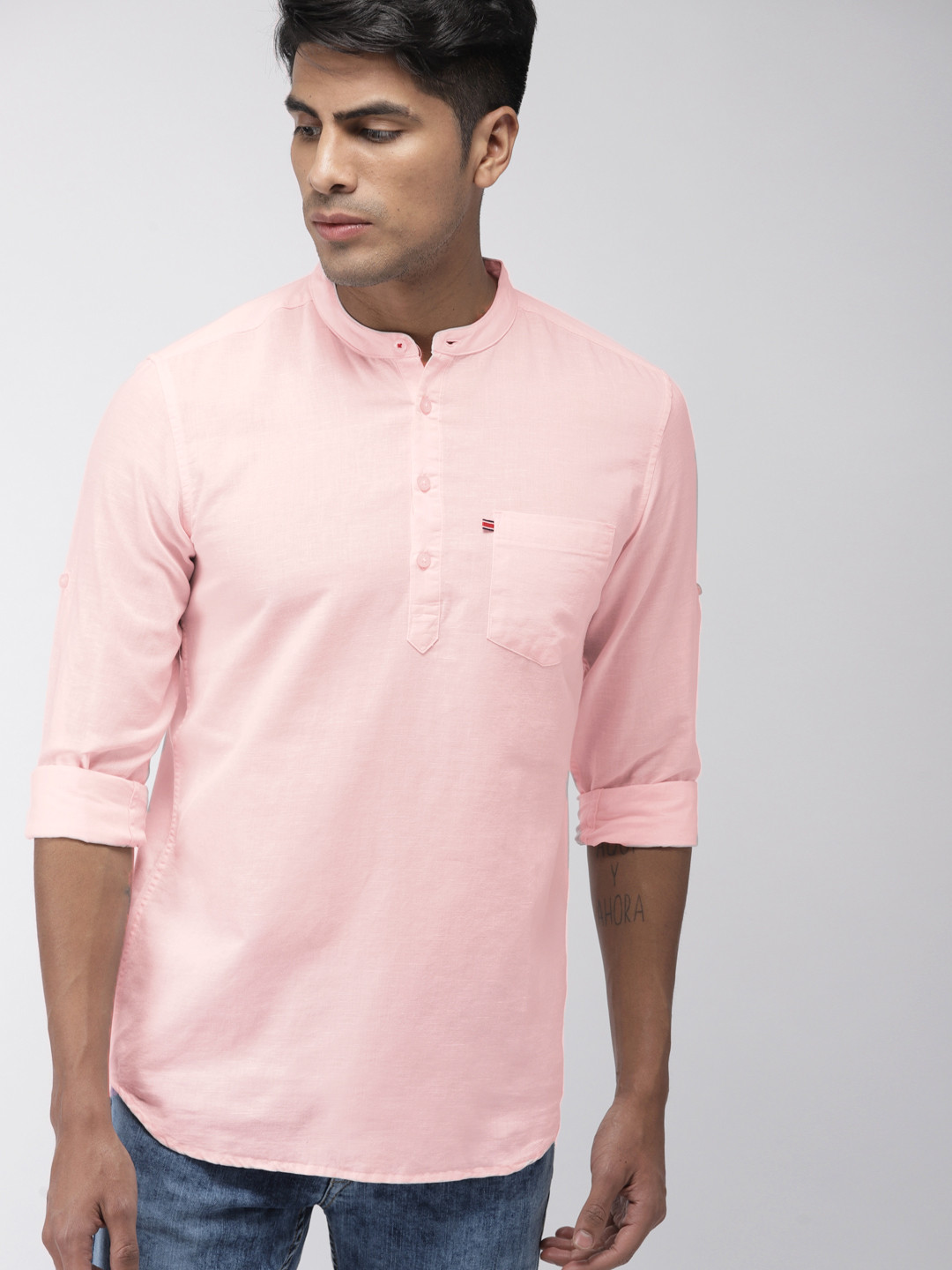 Buy HIGHLANDER Men Pink Slim Fit Solid Casual Shirt - Shirts for Men ...