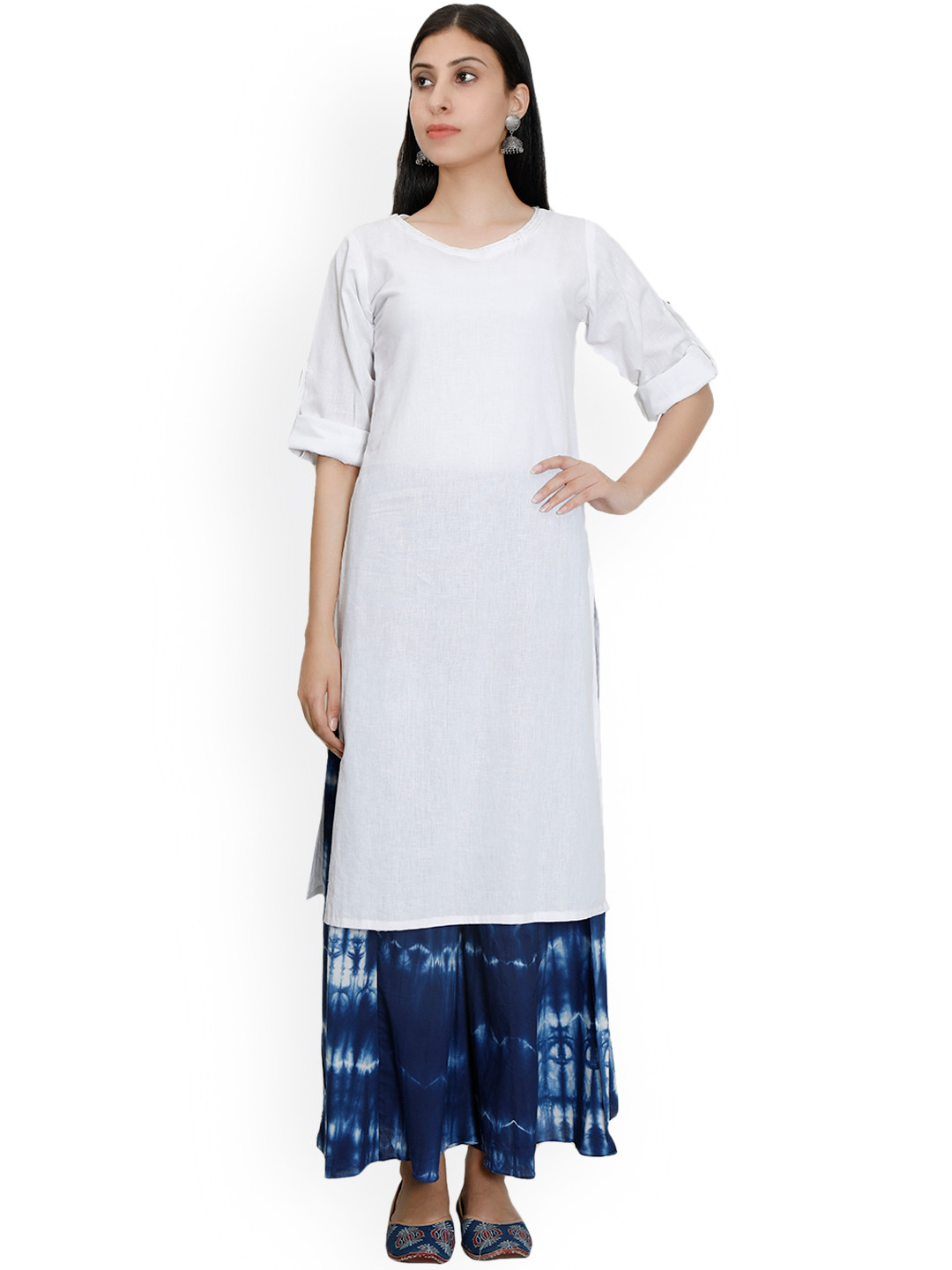 Buy TJORI Women White Solid Straight Kurta - Kurtas for Women 6499186 ...