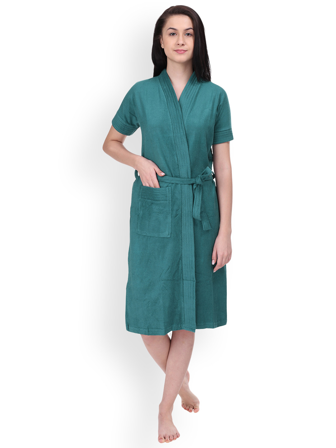 Buy Red Rose Women Teal Solid Bath Robe - Bath Robe for Women 6499188 ...