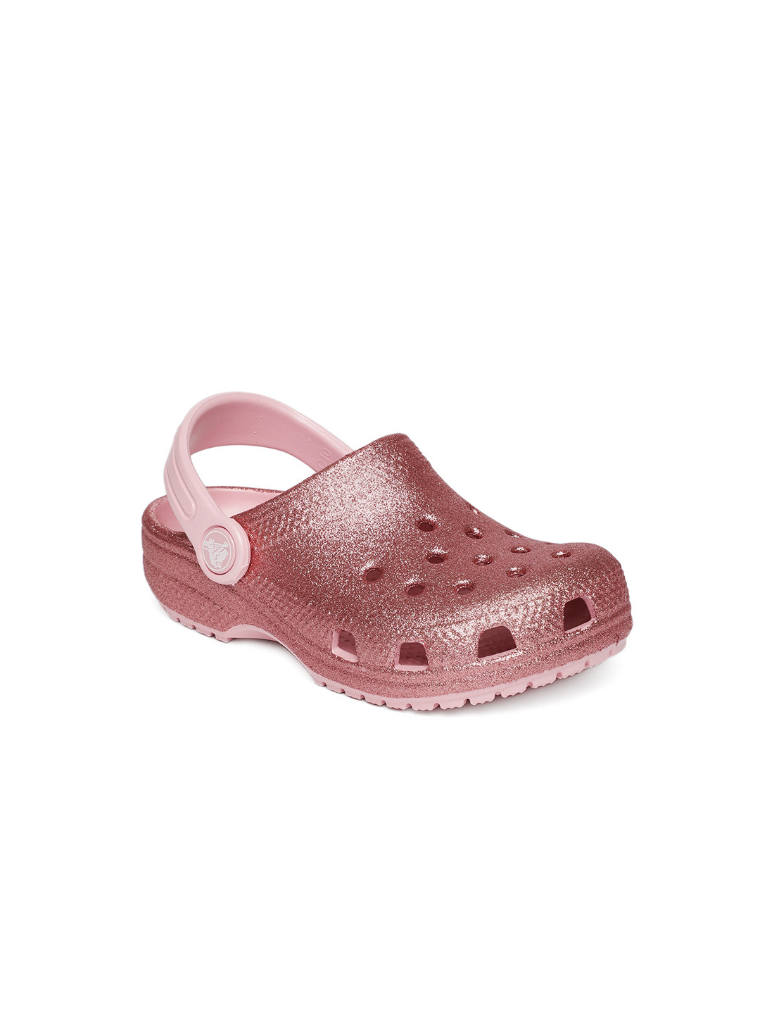 Buy Crocs Unisex Pink Classic Glitter Clog - Flip Flops for Unisex Kids ...