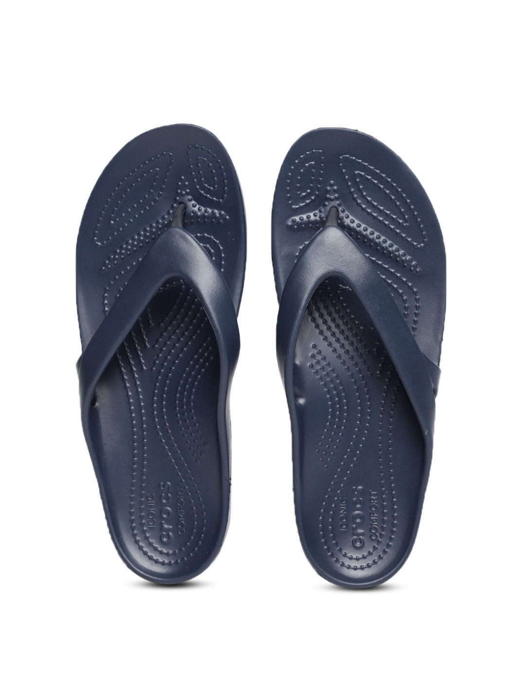 Buy Crocs Women Navy Blue Solid Thong Flip Flops - Flip Flops for Women ...