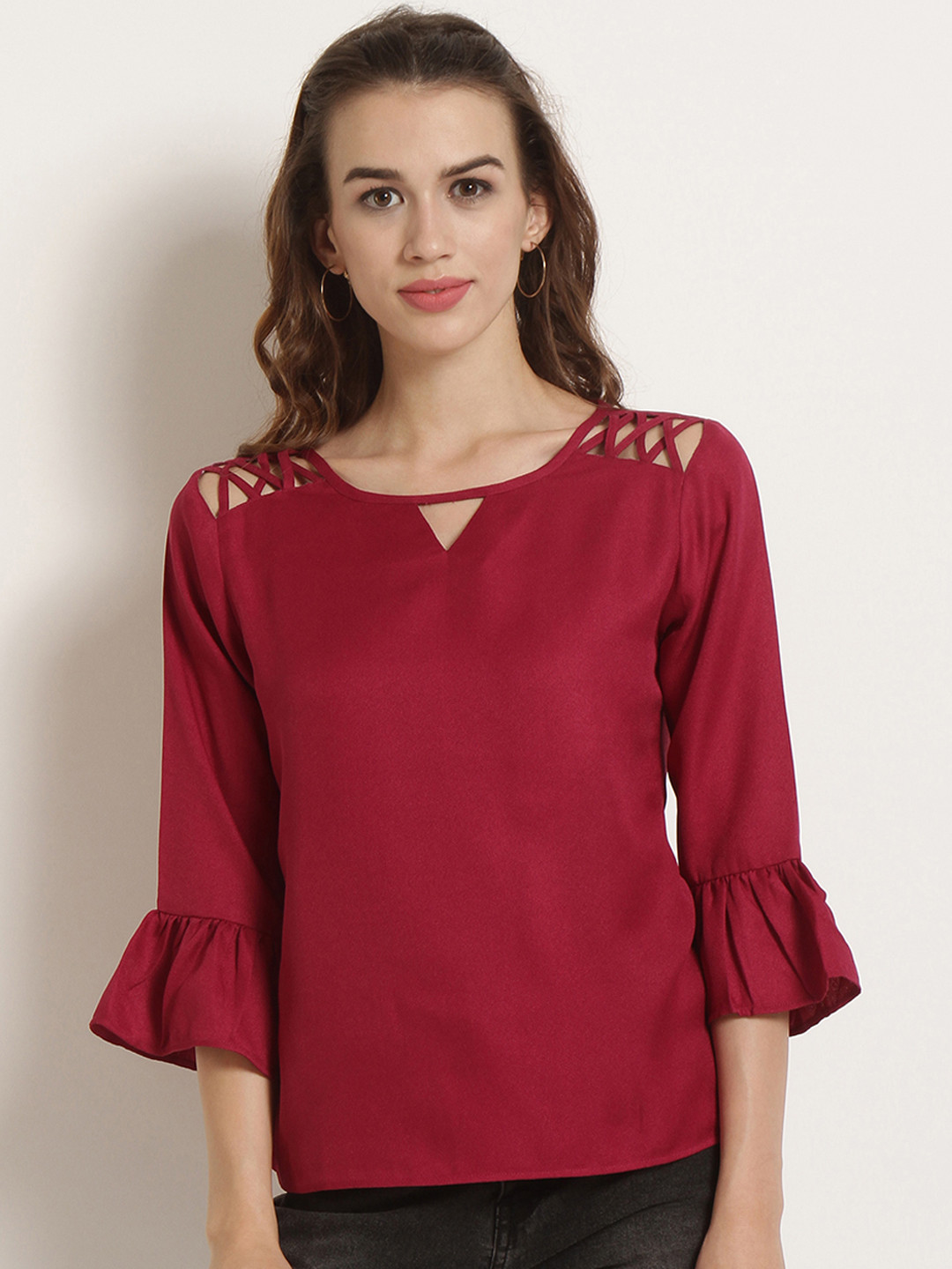 Buy RARE Women Maroon Solid Top - Tops for Women 6518318 | Myntra