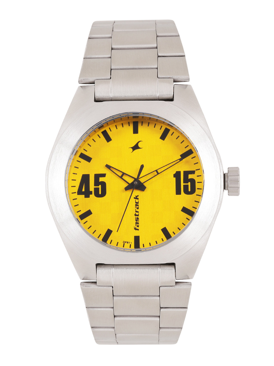 Buy Fastrack Men Yellow & Silver Toned Analogue Watch - Watches for Men ...