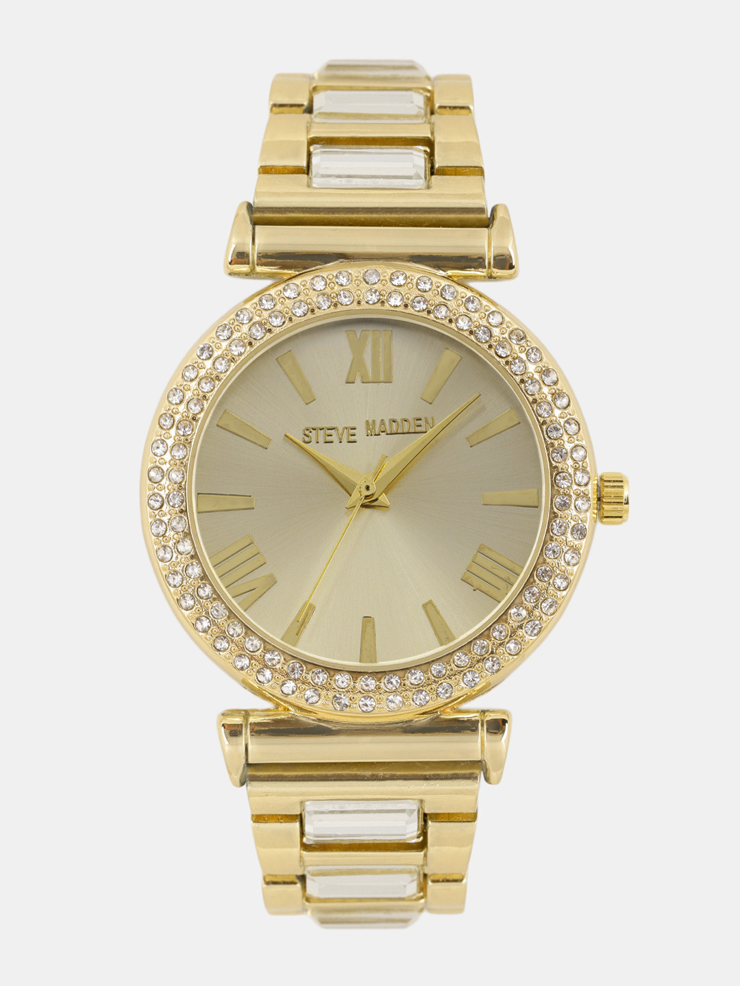 Buy Steve Madden Women Gold Toned Embellished Analogue Watch SMW169G ...