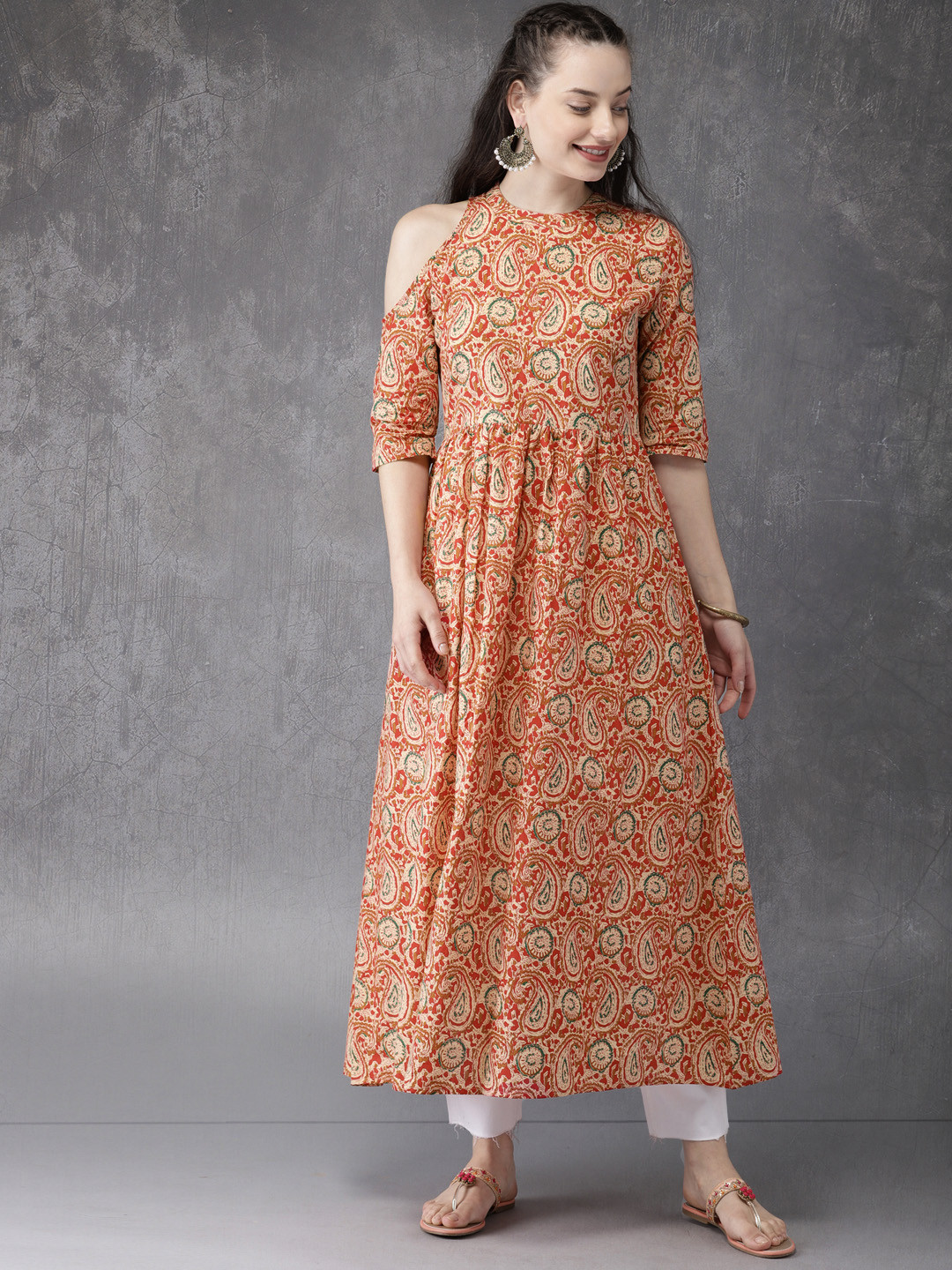 Buy Anouk Women Red Printed Anarkali Kurta - Kurtas for Women 6531514 ...