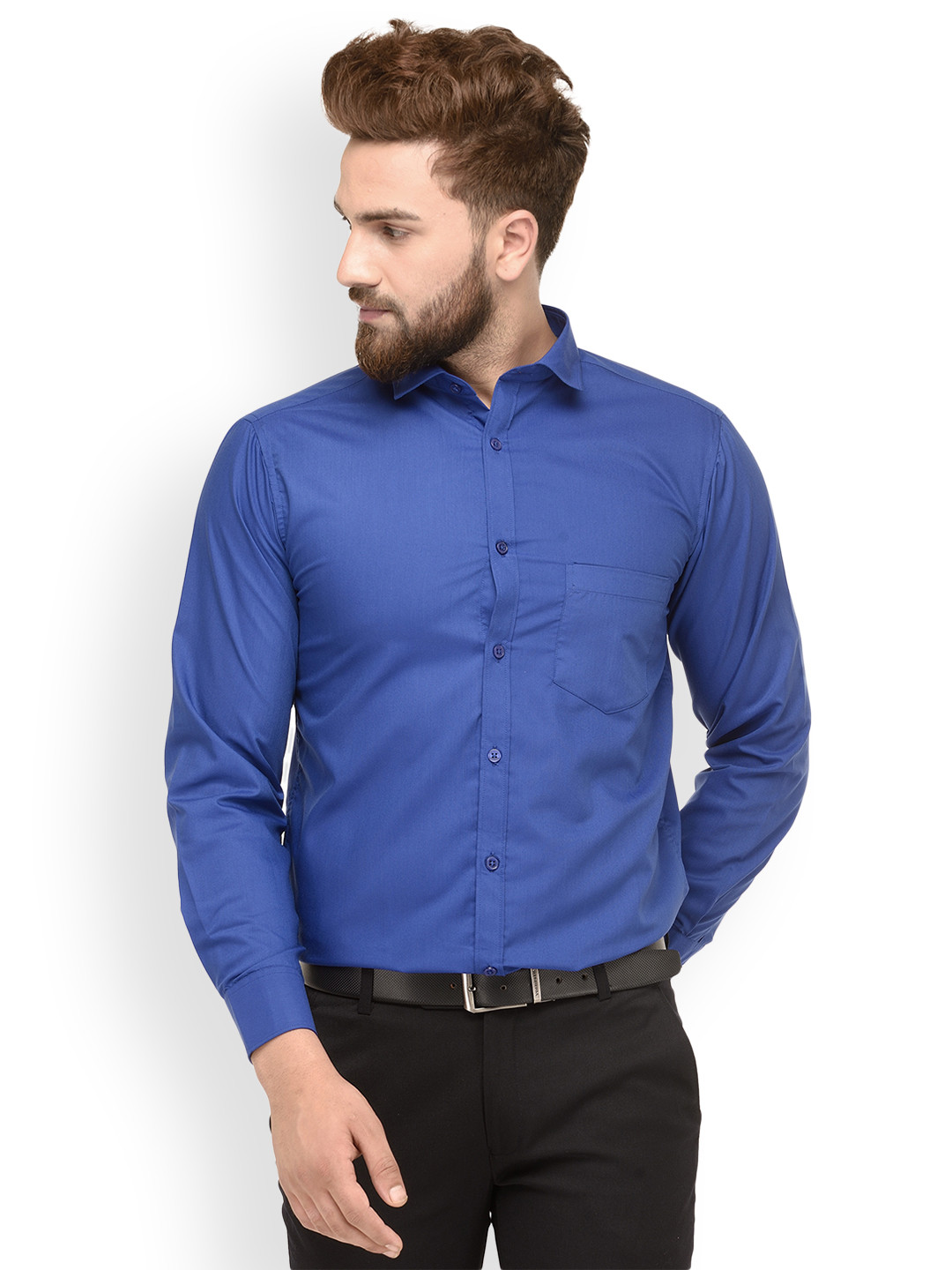 Buy Ben Martin Men Blue Regular Fit Solid Formal Shirt - Shirts for Men ...