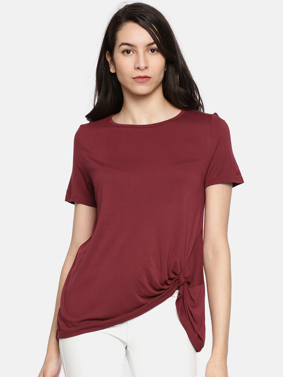 Buy Vero Moda Women Maroon Solid Top - Tops for Women 6555004 | Myntra