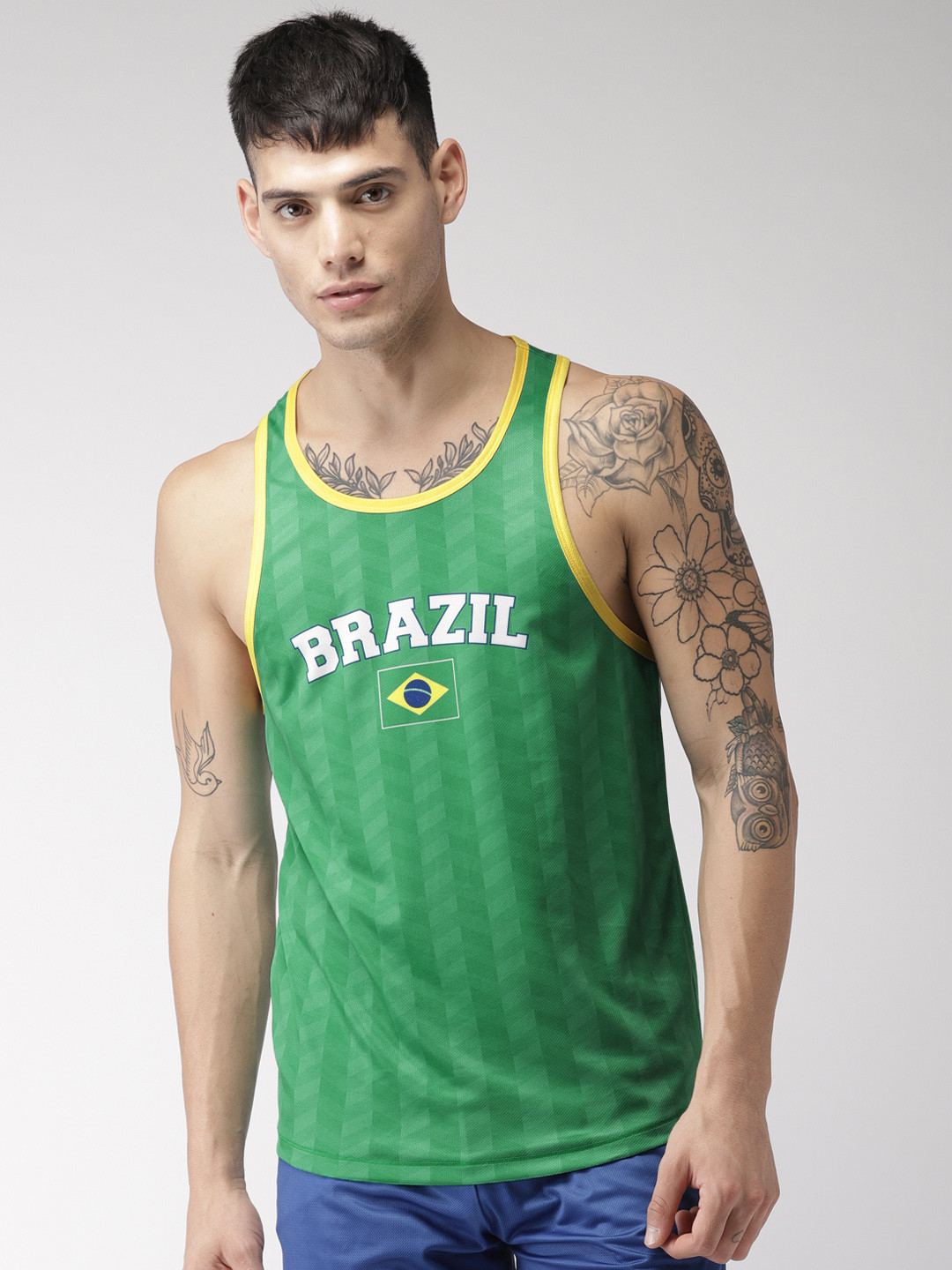 Buy 2GO Green Printed Brazil Football Team Inspired Innerwear Vest ...