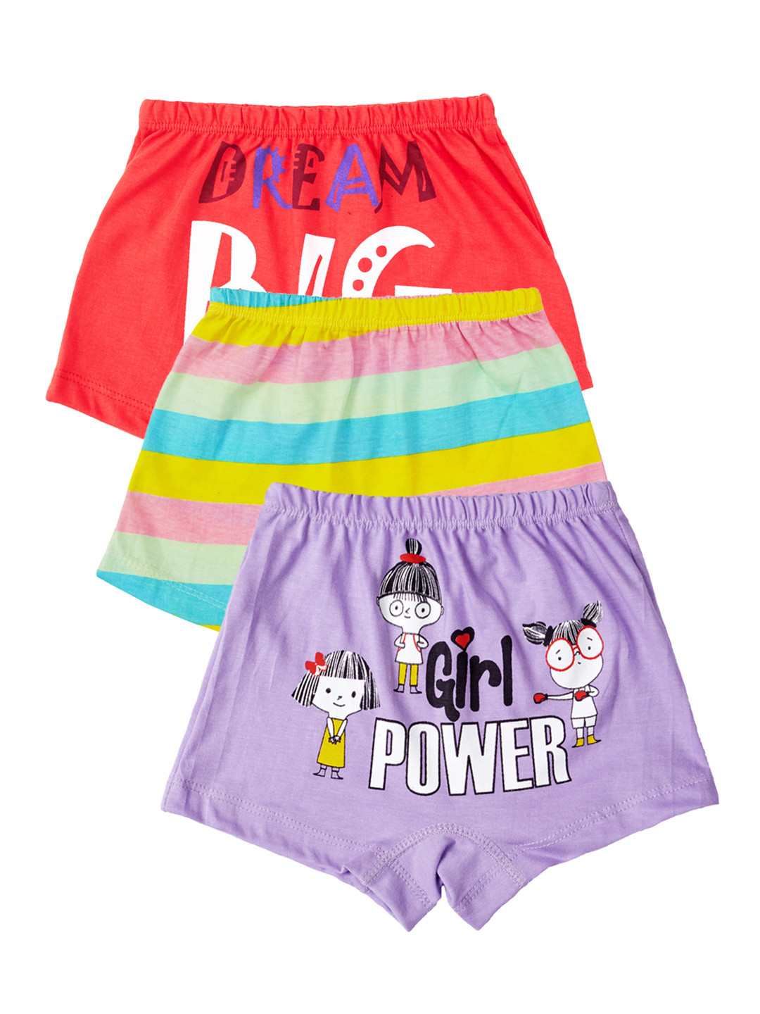 Buy Plan B Girls Pack Of 3 Printed Pure Cotton Pure Cotton Pure Cotton ...