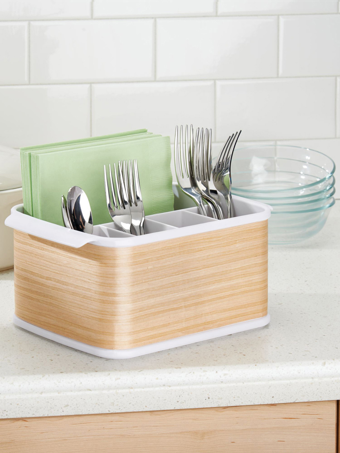 Buy INTERDESIGN White & Brown Solid Kitchen Separators - Organisers for ...