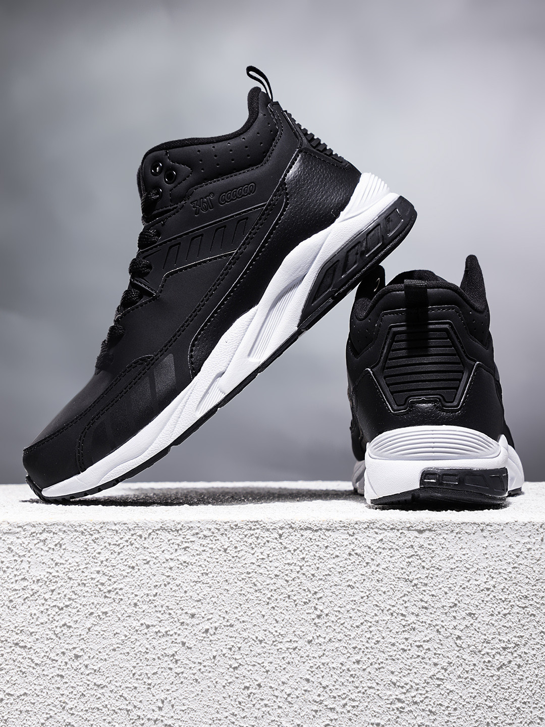 Buy 361 Degree Men Black Fur Lifestyle Sneakers - Casual Shoes for Men ...