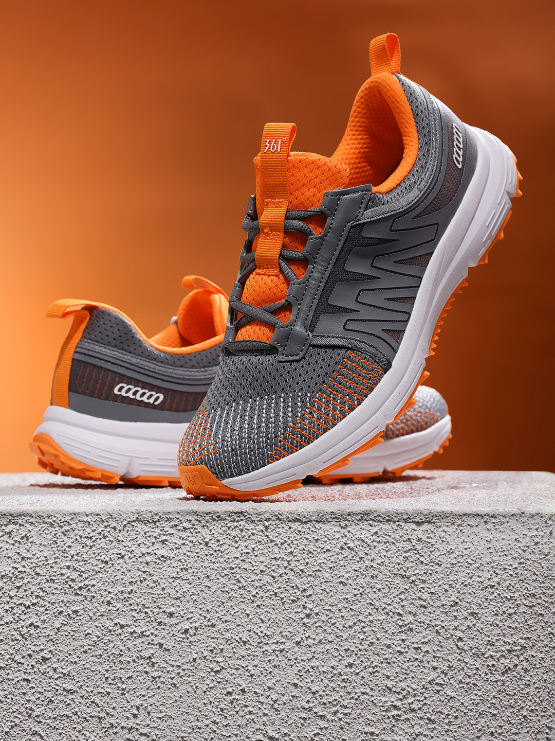 Buy 361 Degree Men Grey & Orange Performance Running Shoes - Sports ...