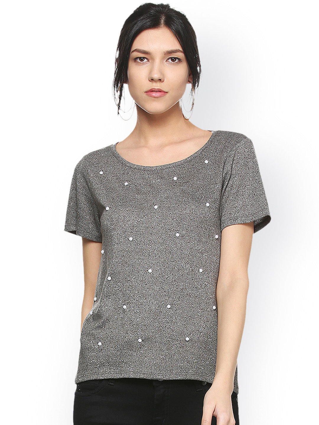 Buy People Women Grey Embellished Top - Tops for Women 6600319 | Myntra
