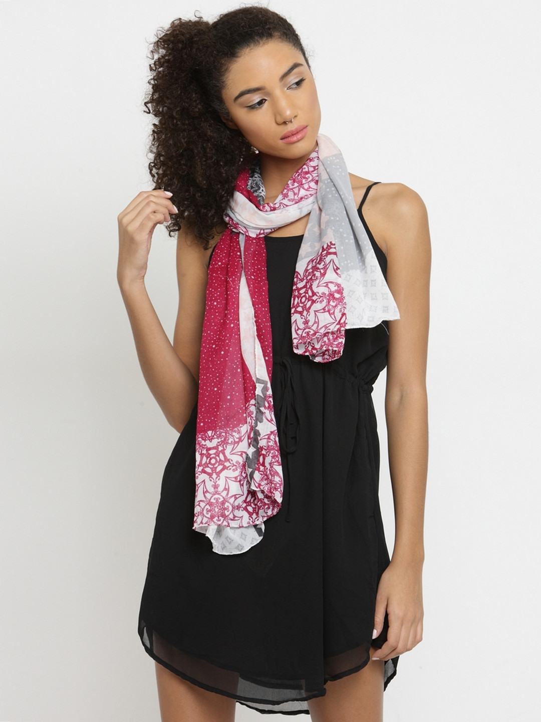 Buy J Style Women Red Printed Stole - Stoles for Women 6607580 | Myntra