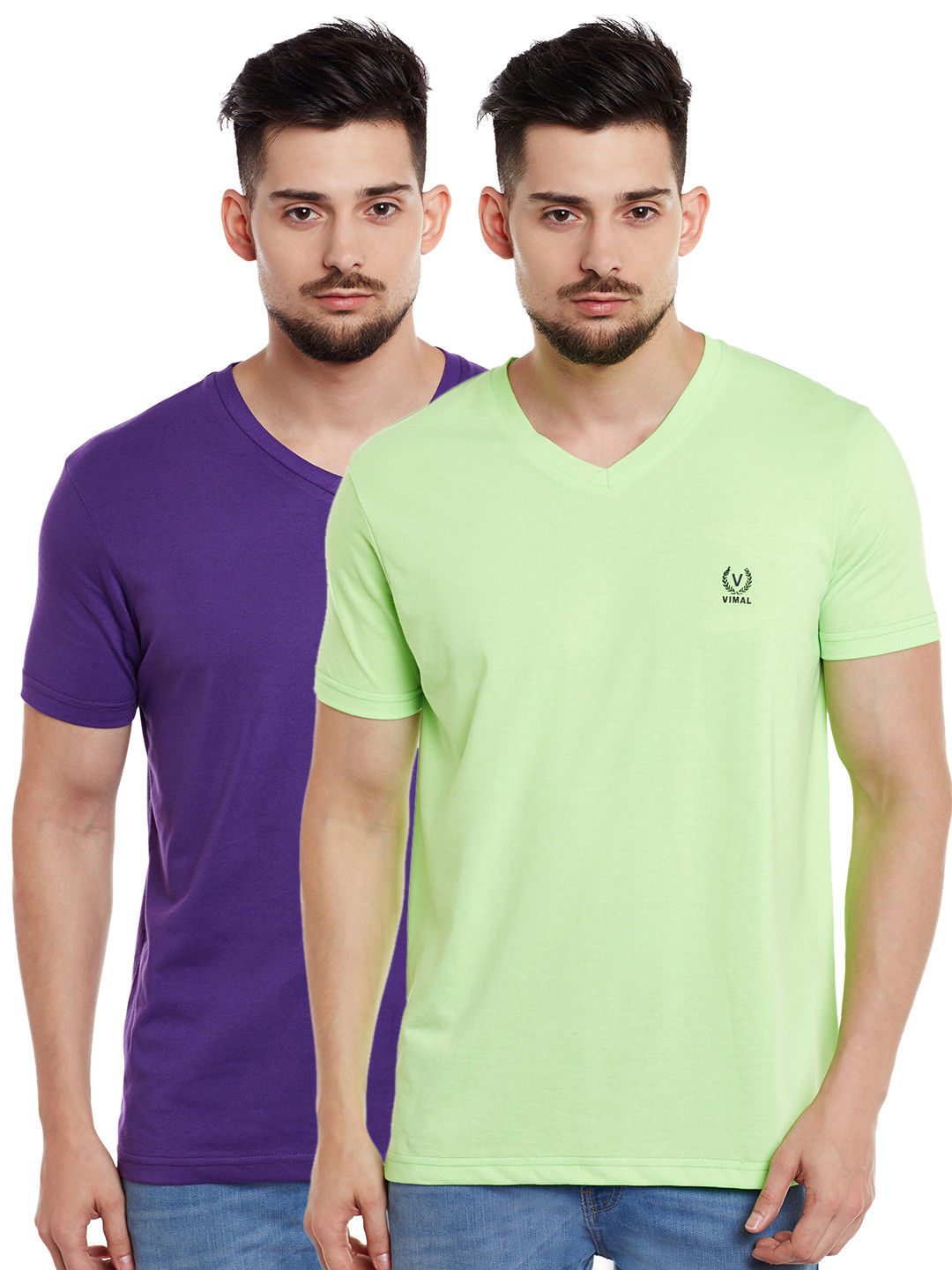 Buy VIMAL JONNEY Men Pack Of 2 T Shirts - Tshirts for Men 6608757 | Myntra