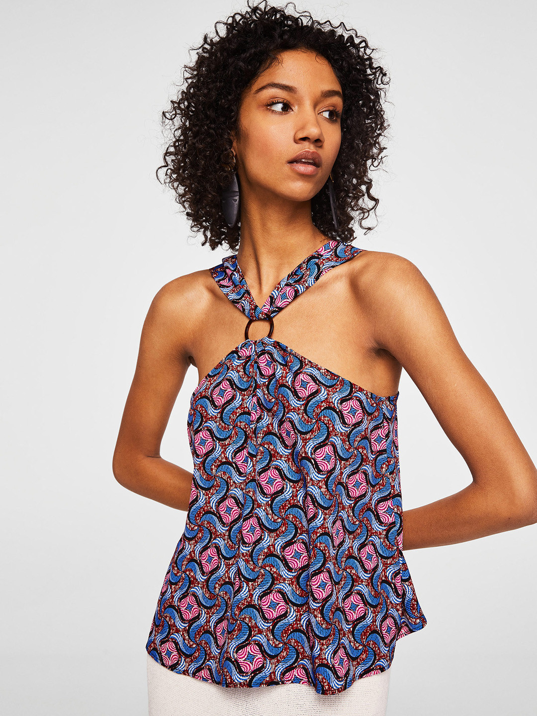 Buy MANGO Women Blue Printed A Line Top - Tops for Women 6612321 | Myntra