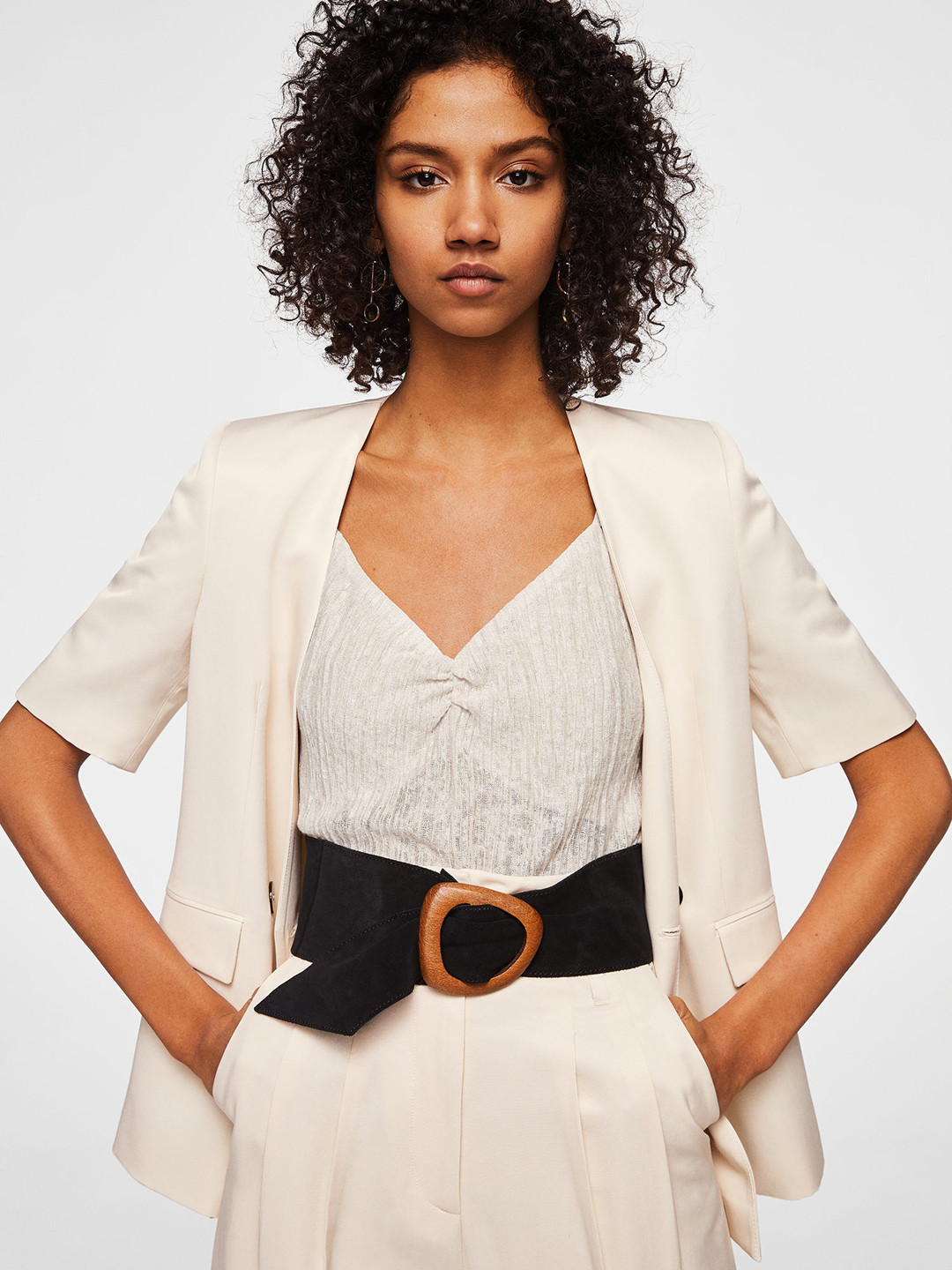 Buy MANGO Women Beige Solid A Line Top - Tops for Women 6612395 | Myntra