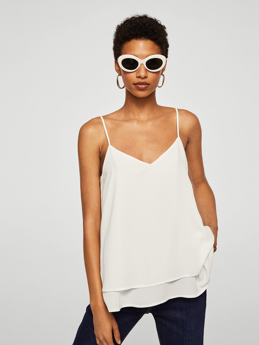 Buy MANGO Women White Solid A Line Top - Tops for Women 6612432 | Myntra