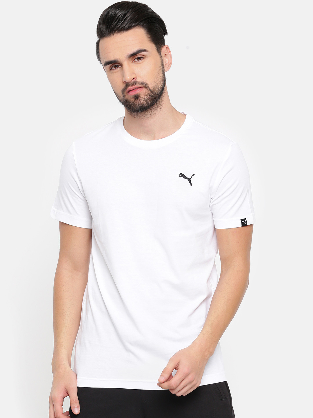 Buy Puma Men White ESS White Pure Cotton T Shirt - Tshirts for Men ...