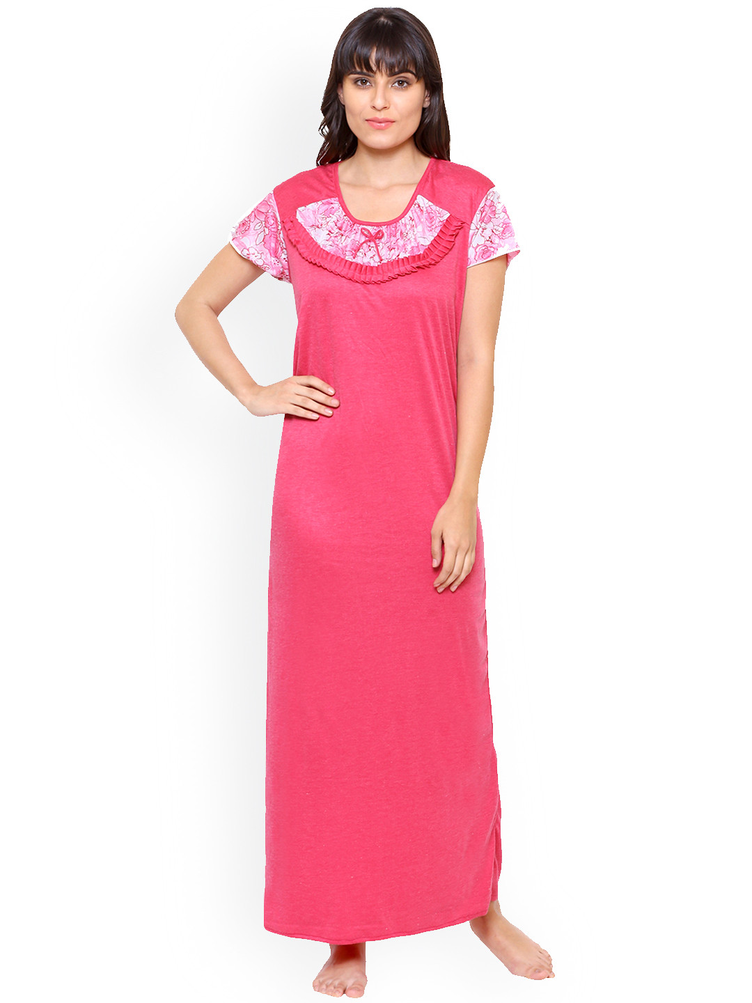 Buy Klamotten Pink Solid Nightdress - Nightdress for Women 6625053 | Myntra