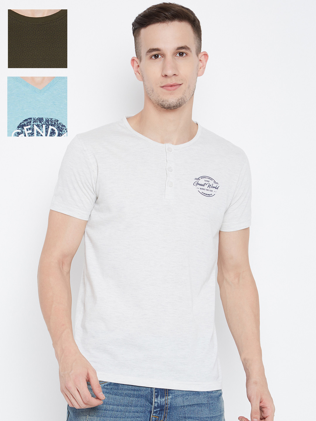 Buy Duke Men Pack Of 3 Pure Cotton T Shirts - Tshirts for Men 6632719 ...