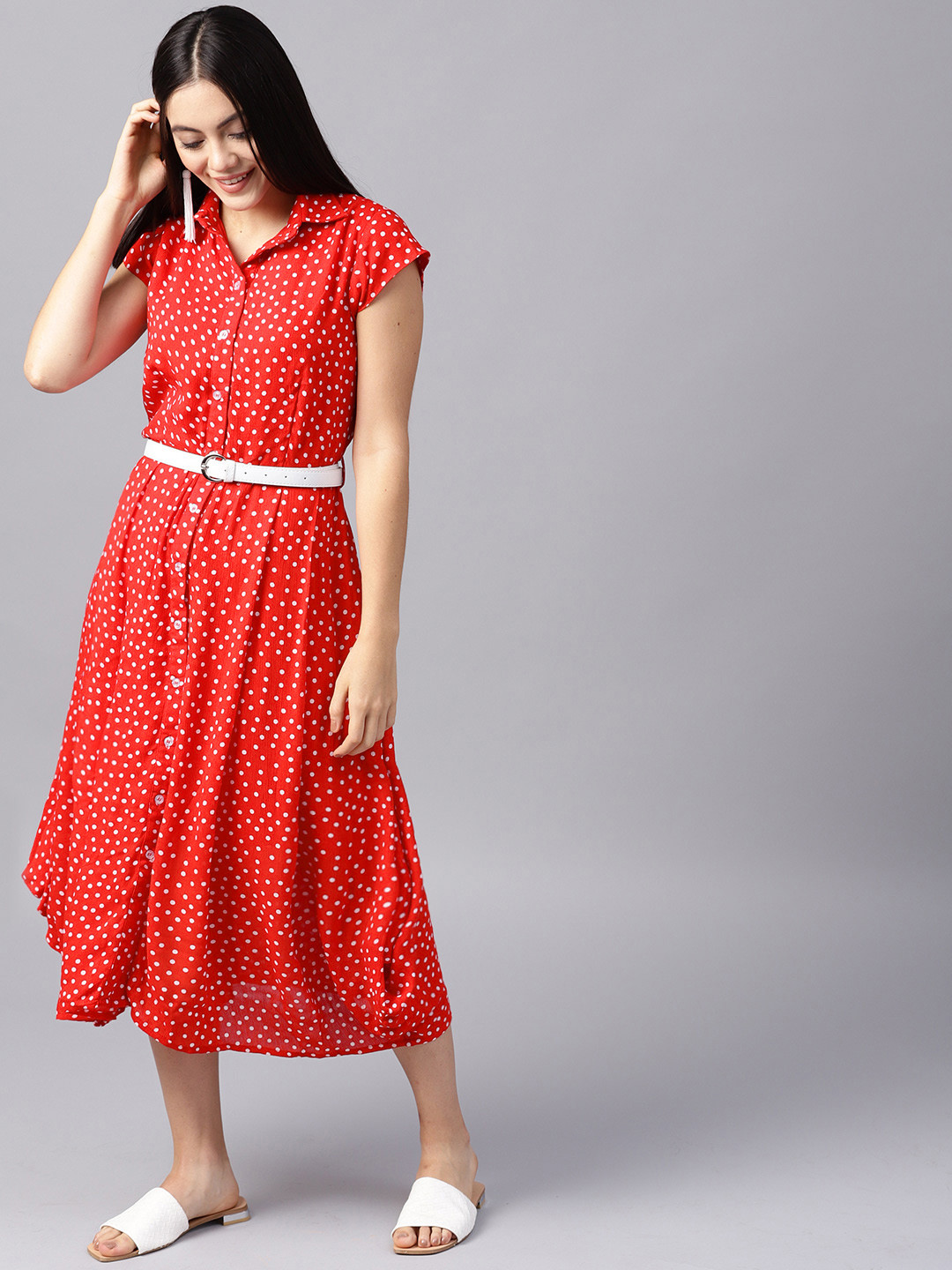 Buy Athena Women Red Printed Shirt Dress - Dresses for Women 6633121 ...