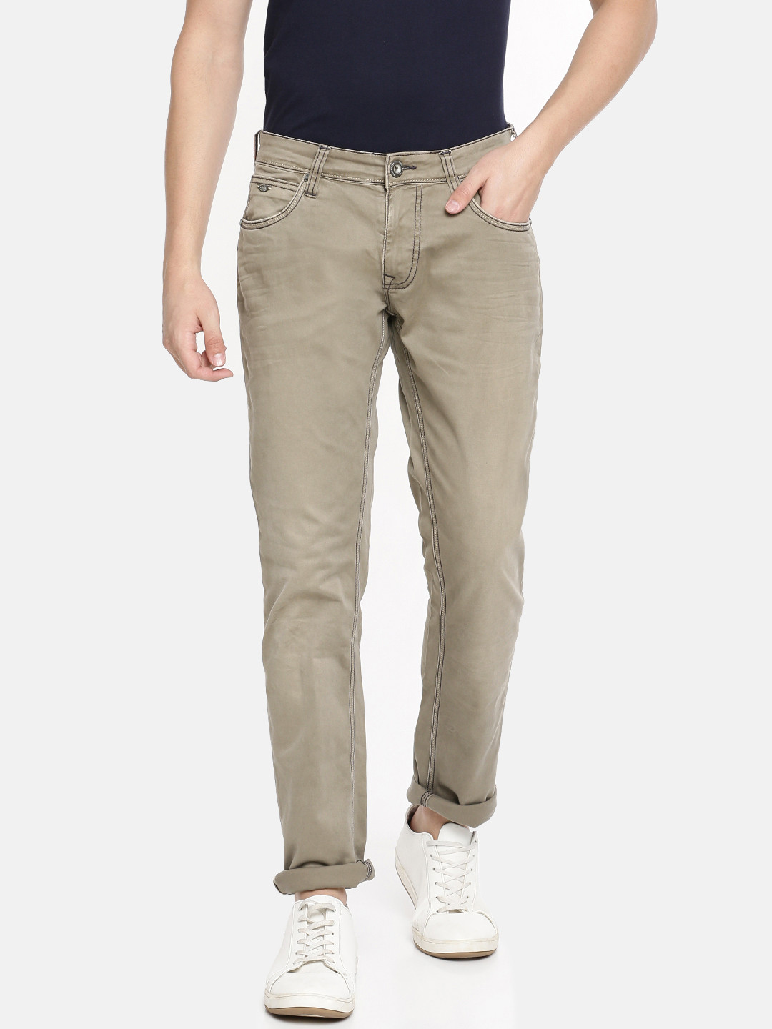 Buy Lawman Pg3 Men Brown Slim Fit Mid Rise Clean Look Stretchable Jeans ...