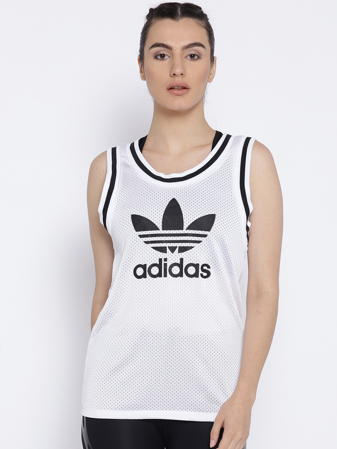 Buy ADIDAS Originals Women White AA 42 Printed Mesh T Shirt - Tshirts ...