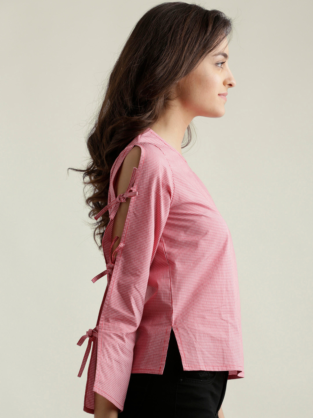 Buy Miss Chase Women Red Checked Top - Tops for Women 6687803 | Myntra