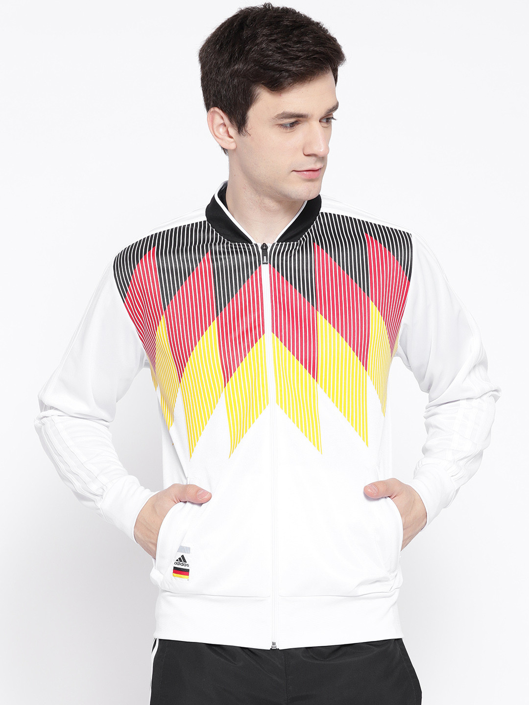 Buy ADIDAS Men White Geometric Printed Bomber - Jackets for Men 6689732 ...