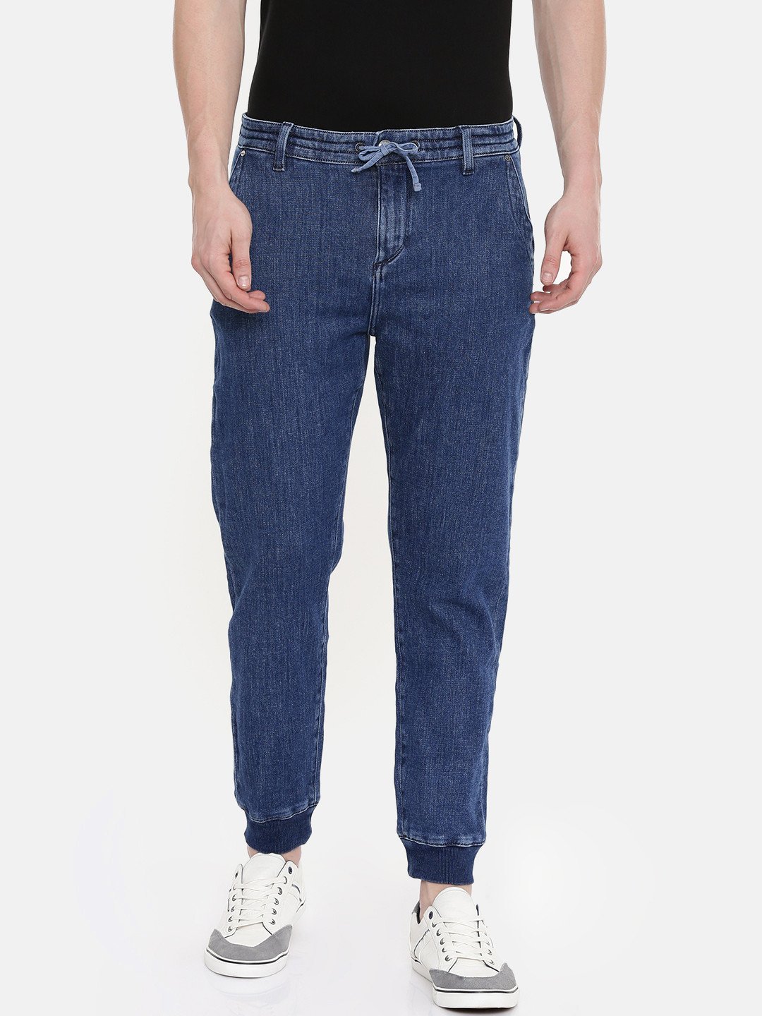 Buy Timberland Men Blue Mid Rise Clean Look Stretchable Jogger Jeans ...