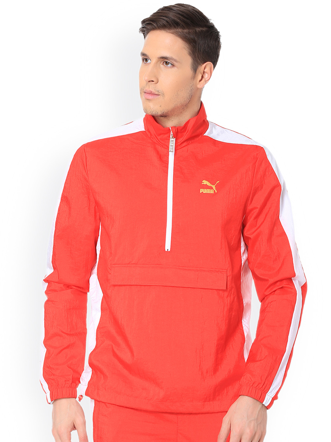 Buy Puma Men Coral Red Solid T7 BBoy Track Sporty Jacket - Jackets for ...