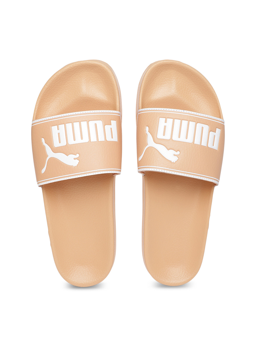 Buy Puma Men Peach Coloured Leadcat Printed Sliders - Flip Flops for ...