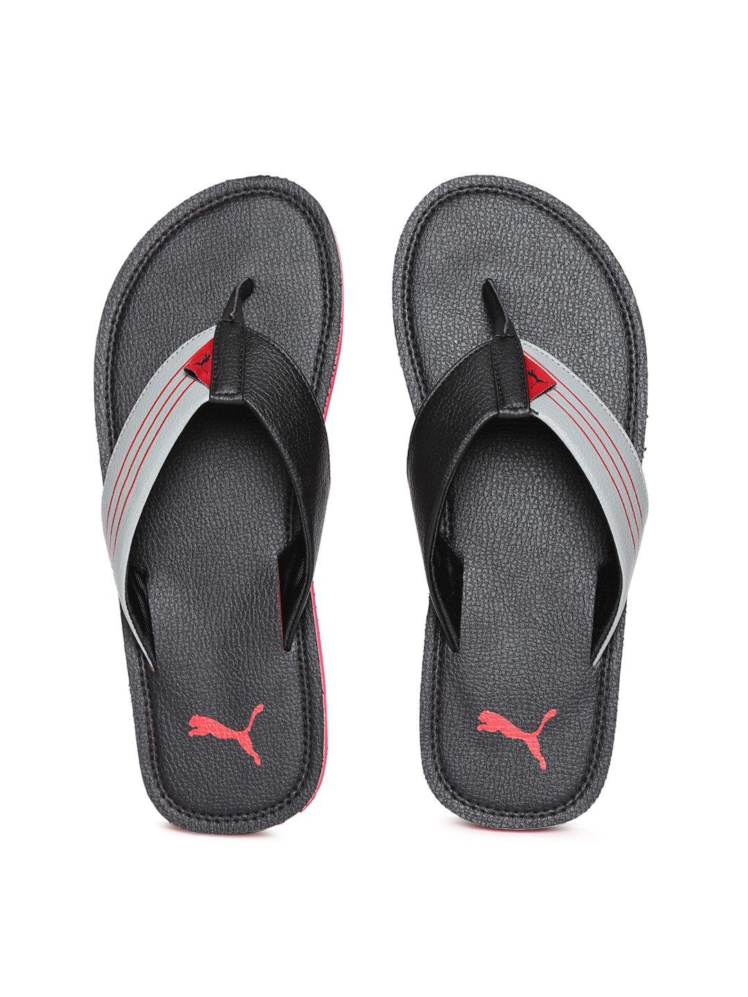 Buy Puma Men Black Grey Blink Duo Flip Flops - Flip Flops for Men ...