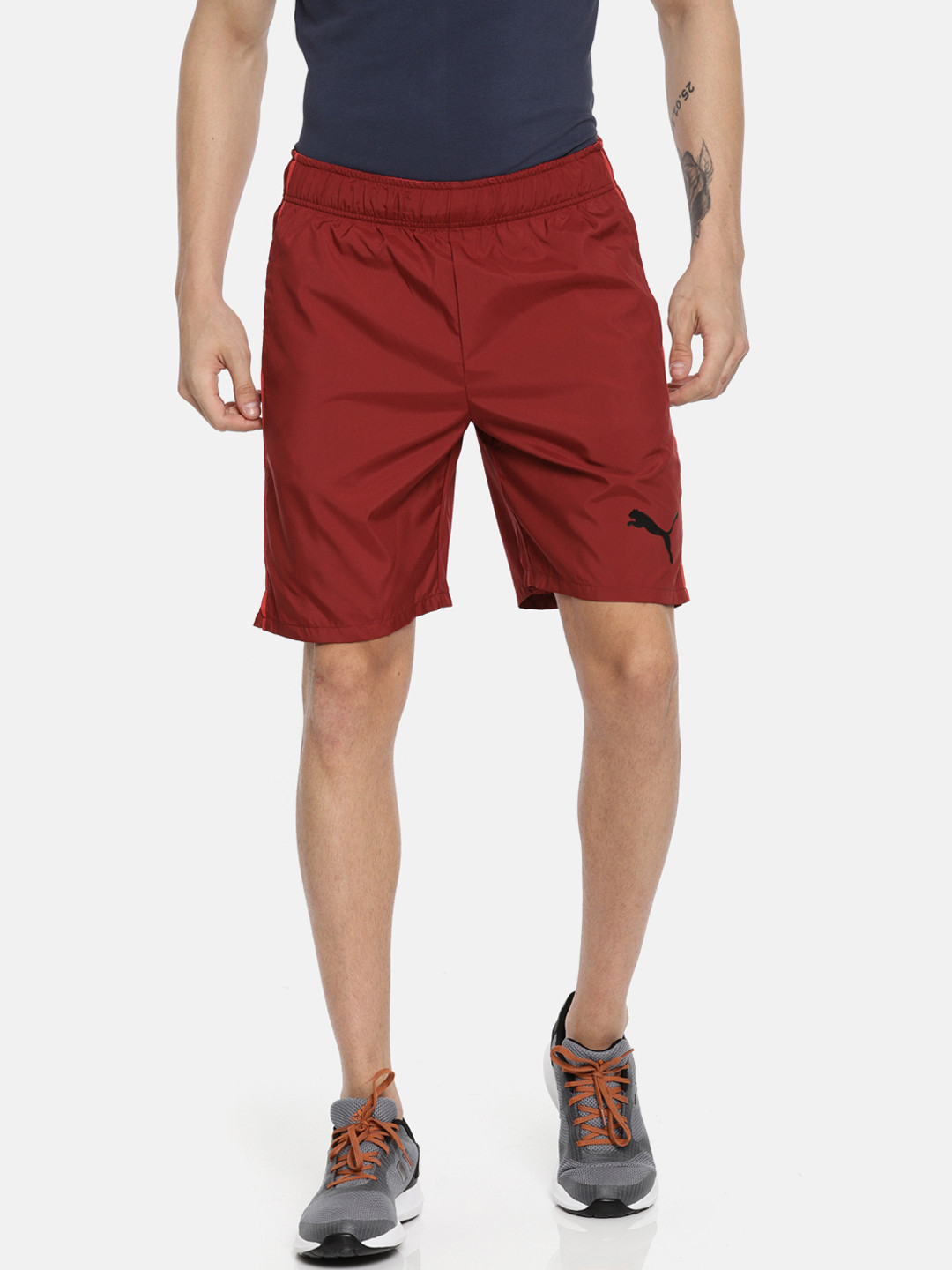 Buy Puma Men Red Solid Regular Fit Sports Shorts - Shorts for Men ...