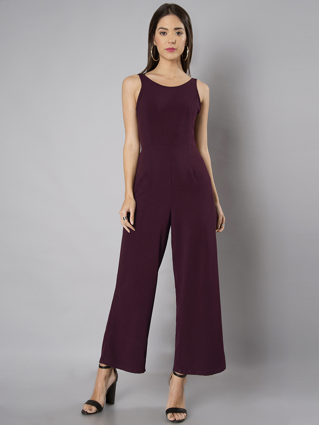 Buy FabAlley Purple Solid Basic Jumpsuit - Jumpsuit for Women 6699965 ...