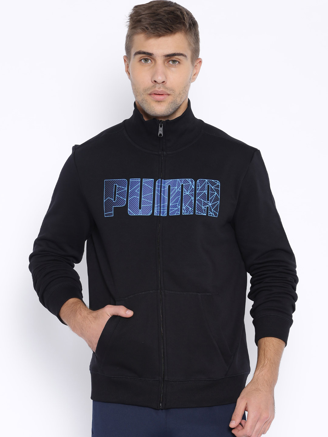 Buy Puma Men Black Printed Jacket - Jackets for Men 6702440 | Myntra